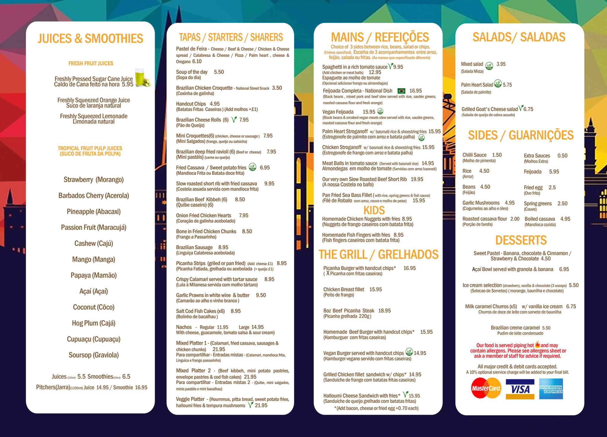 Menus - Tia Maria Bar & Kitchen